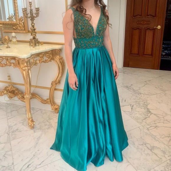 Dresses | Couture Beaded Prom Gowm | Poshmark